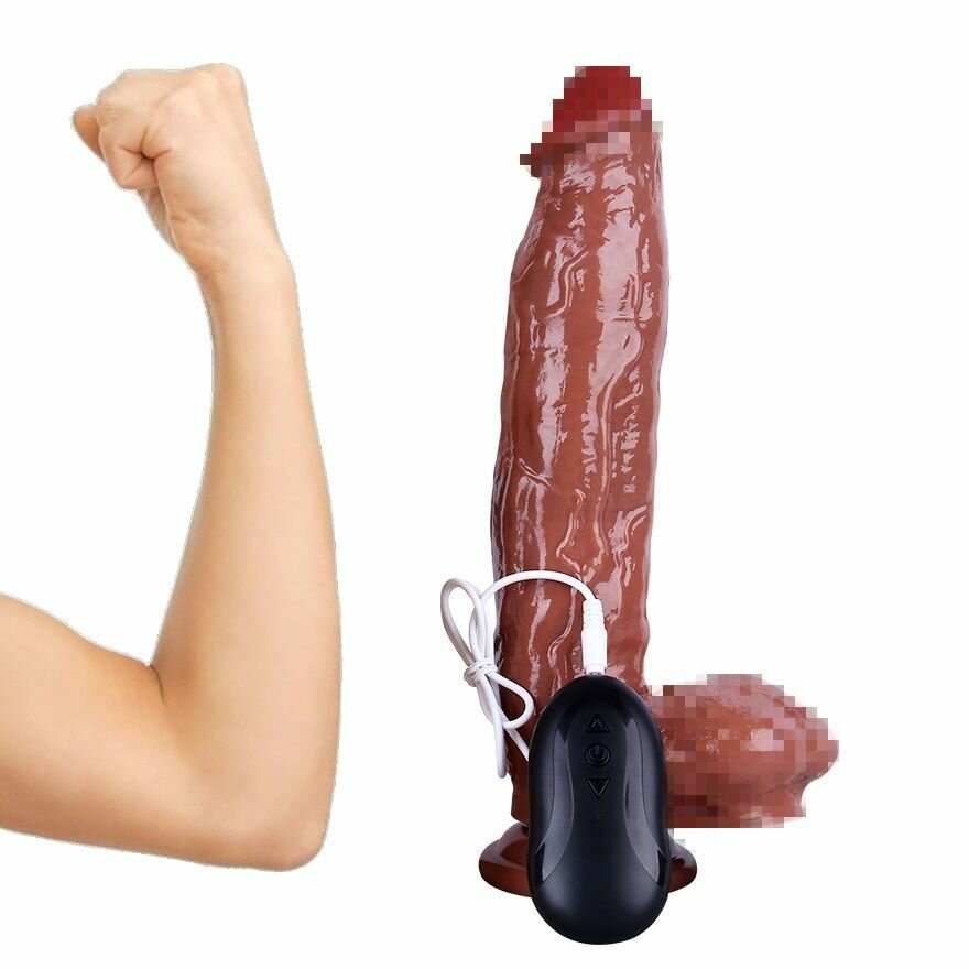 Вибратор для женщин на присоске реалистичный водонепроницаемый Коричневый 30см 10