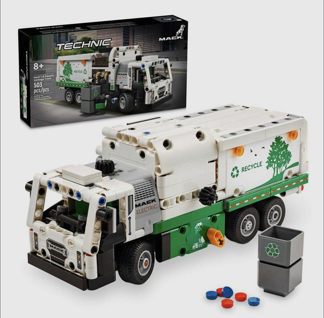 Конструктор Электрический мусоровоз Mack LR 500 деталей 2167