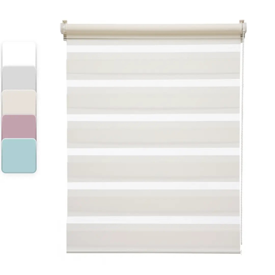 Штора рулонная день-ночь Inspire Peter 60x160 см экрю