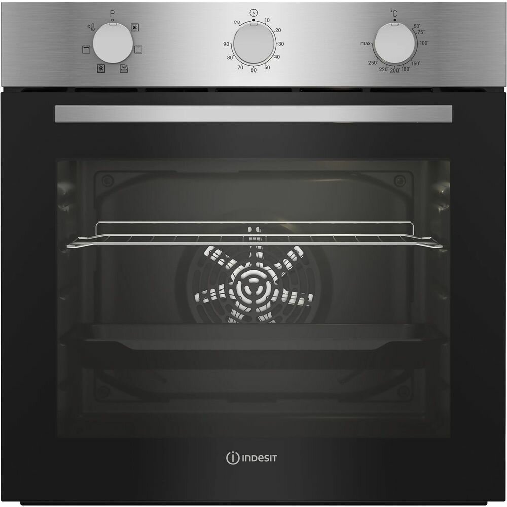 Духовой шкаф Indesit, IBFTE, 3634IX, серебристый, гидролизная очистка, конвекция