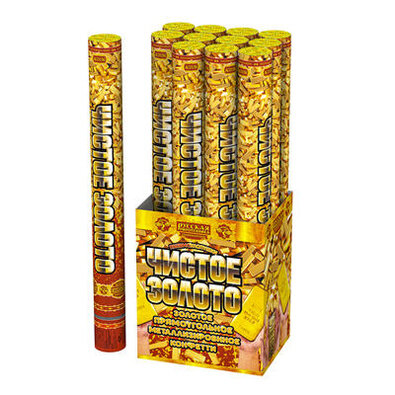 Хлопушка Чистое золото-50. Металл конфетти.