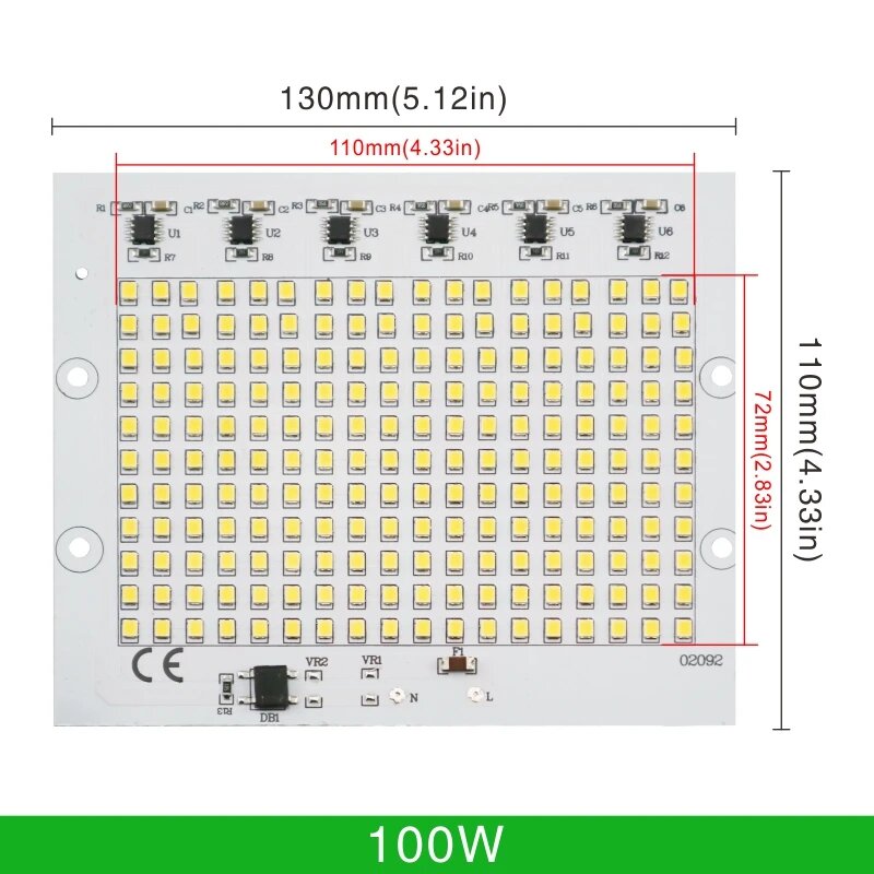 Светодиодный чип 100W Warm white для прожектора