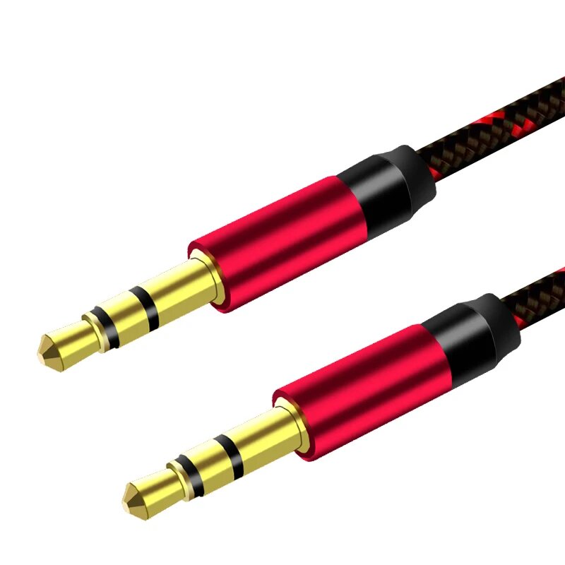 Аудиокабель 3,5 мм удлинитель черный/красный 0,5/1/2/3 м Желтый, 2 м