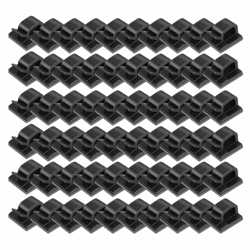 60 шт. мини-зажимы для наружного кабеля с клейкими лентами, легкие украшения, самодельные крючки, держатель проволоки на Рождество