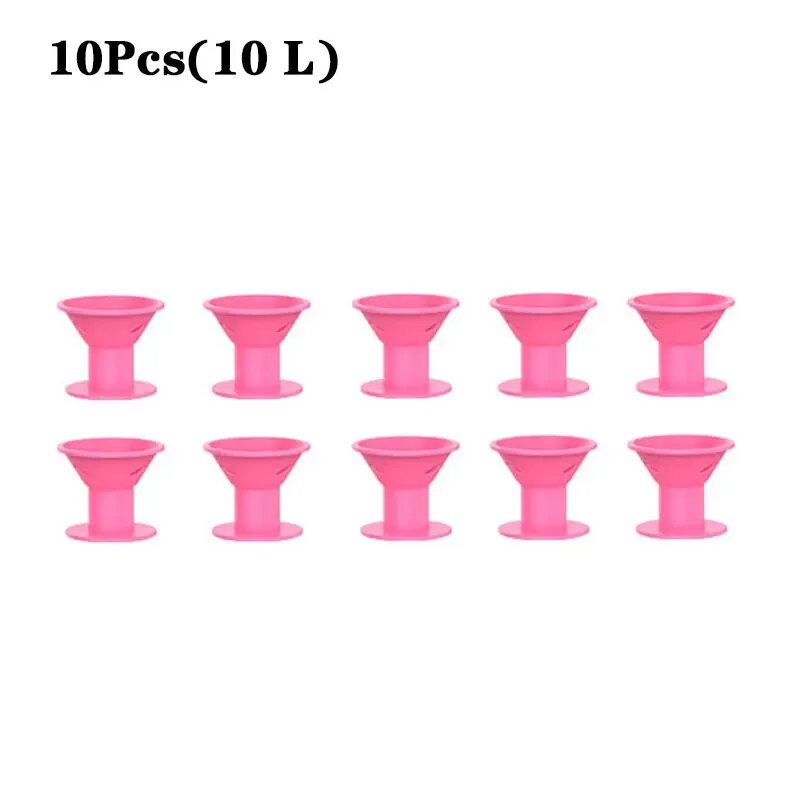 10 шт, мягкие силиконовые бигуди Magic 10pcs pink(10 Large)