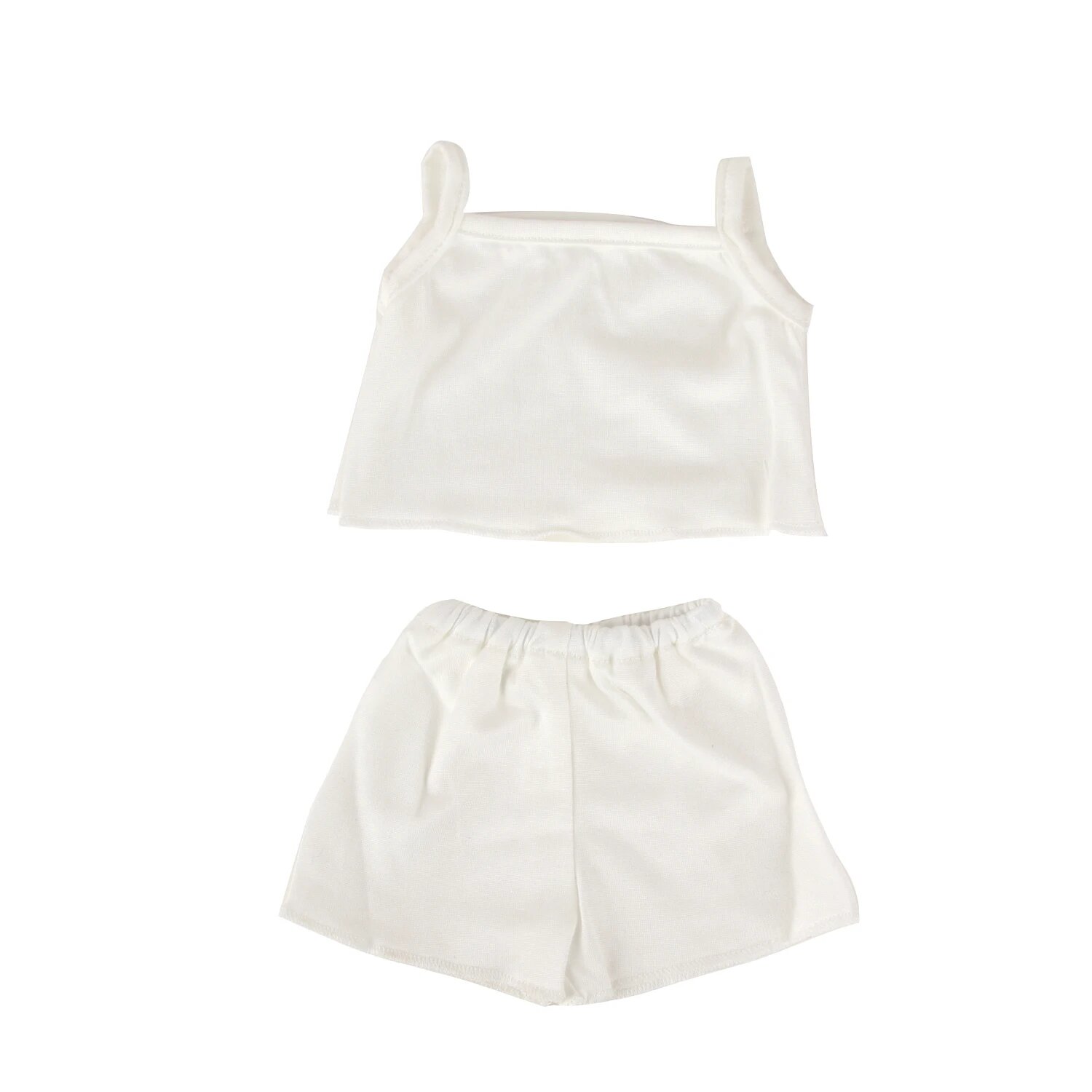 Белая Пижама с подтяжками и шортами, комплект одежды для 18-дюймовых американских кукол, Милая Мини-одежда для 43 см Куклы новорожденных