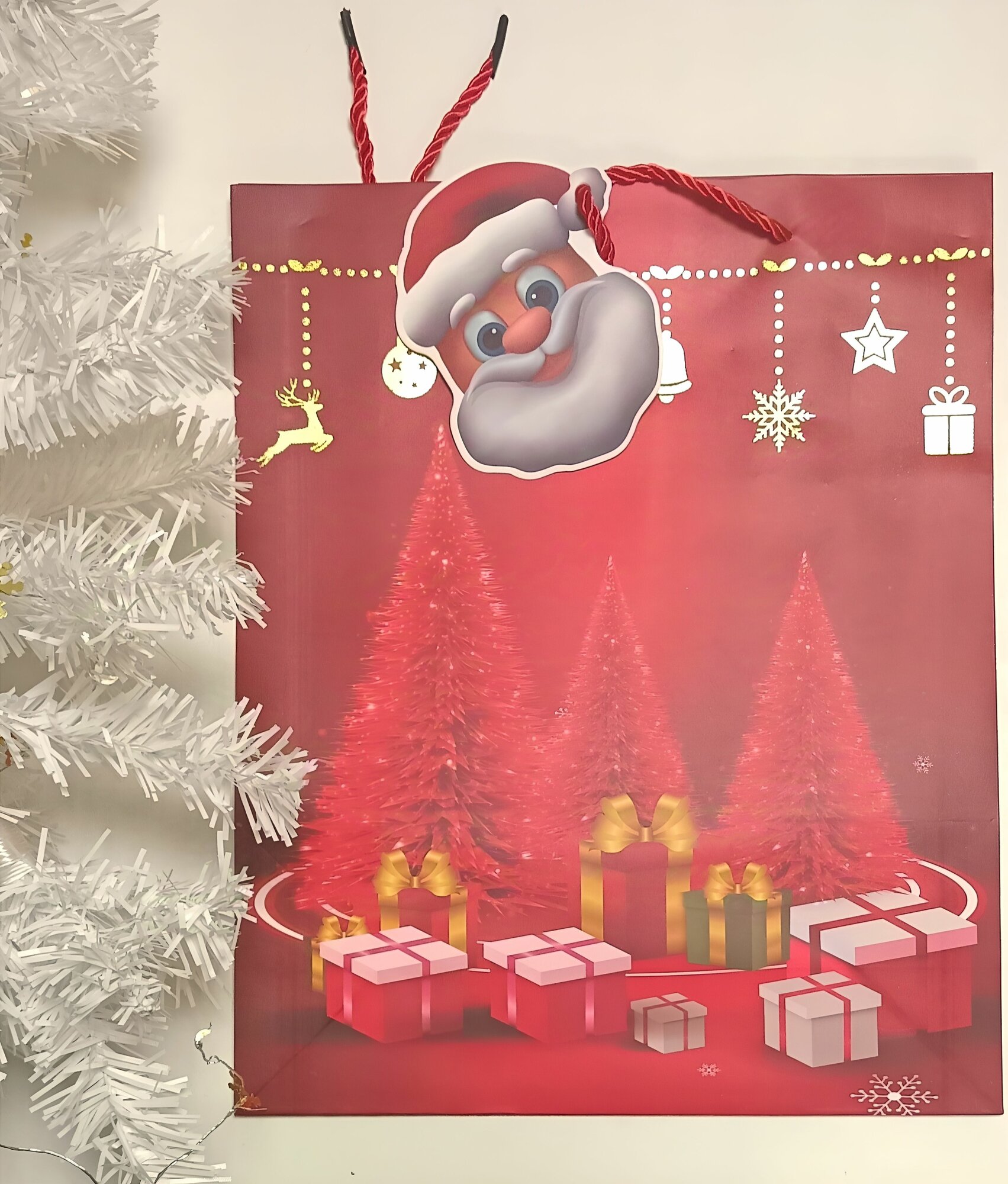 Пакет подарочный новогодний "Сине-красный микс", 26*32*10 см, упак/2 шт