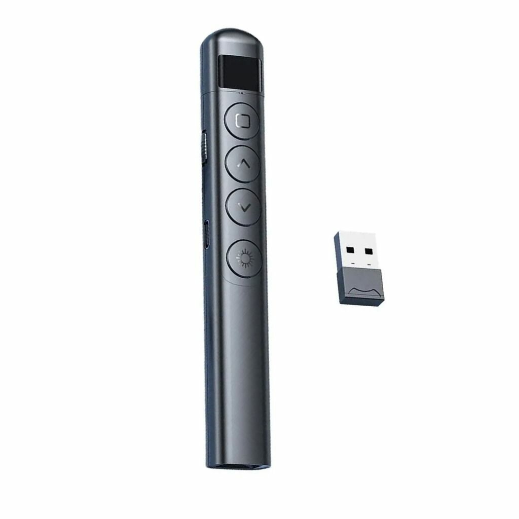 Беспроводная ручка для презентаций с цифровым дисплеем и зарядкой, Черный - без DD