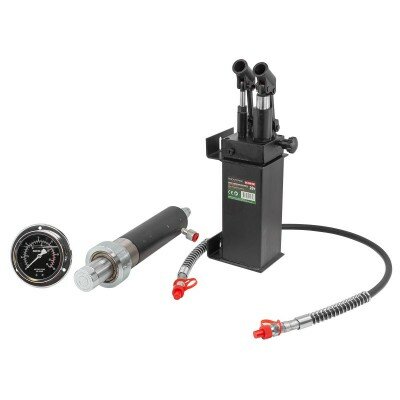 Цилиндр гидравлический для пресса 20т в комплекте со станцией гидравлической и манометром RockFORCE