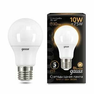 Gauss Лампа A60 10W 880lm 3000K E27 LED