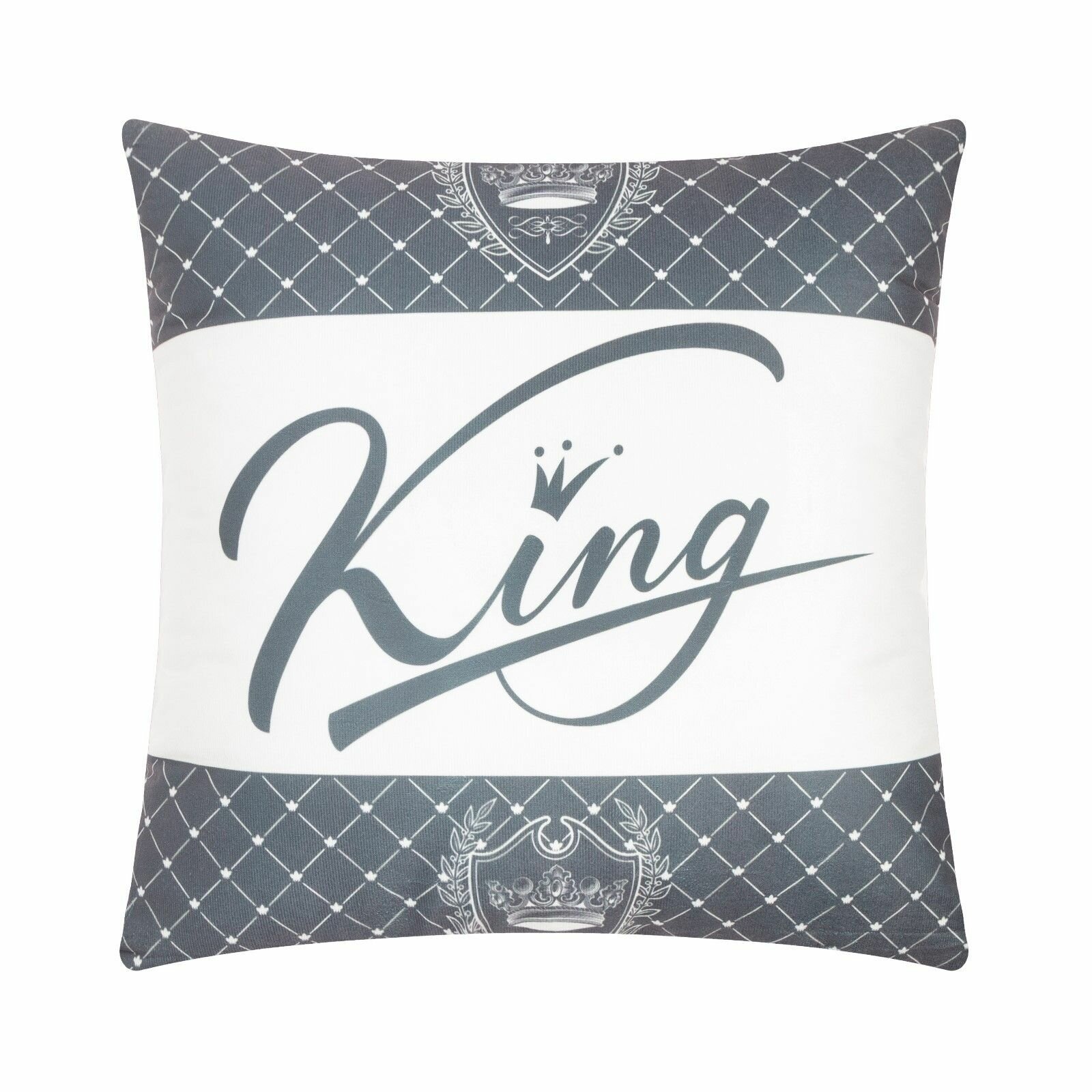 Подушка декоративная Этель King 40х40 см на молнии, велюровая, на кровать, на диван, подарок на 23 февраля