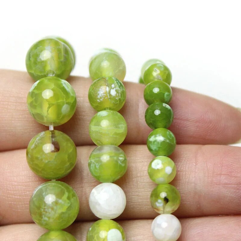 Бусины из зеленого халцедона и огненного агата Youth Cadence 6 8 10 мм 10mm approx 38beads