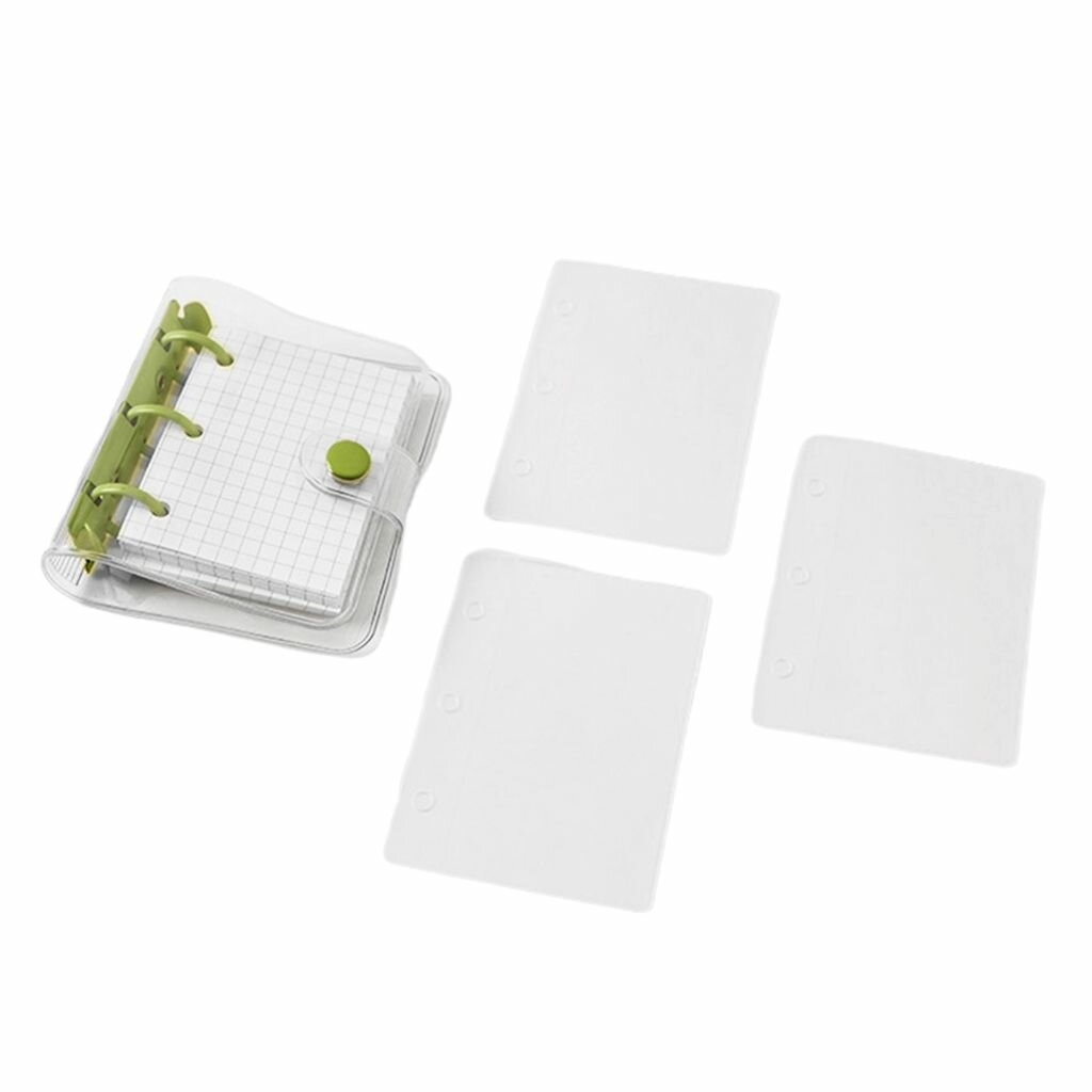 Небольшой ноутбук прозрачный 3 кольца связующий лист 80 листовой сетки.