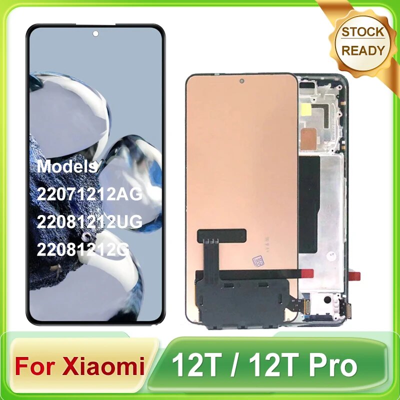 Оригинальный ЖК-дисплей 6,67 дюйма для Xiaomi 12T Pro, сенсорный экран с дигитайзером в сборе для Xiaomi 12T 22071212AG, сменный экран