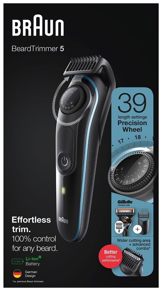 Триммер для бороды и усов BRAUN BT 5340 + Бритва Gillette (ПИ) черный