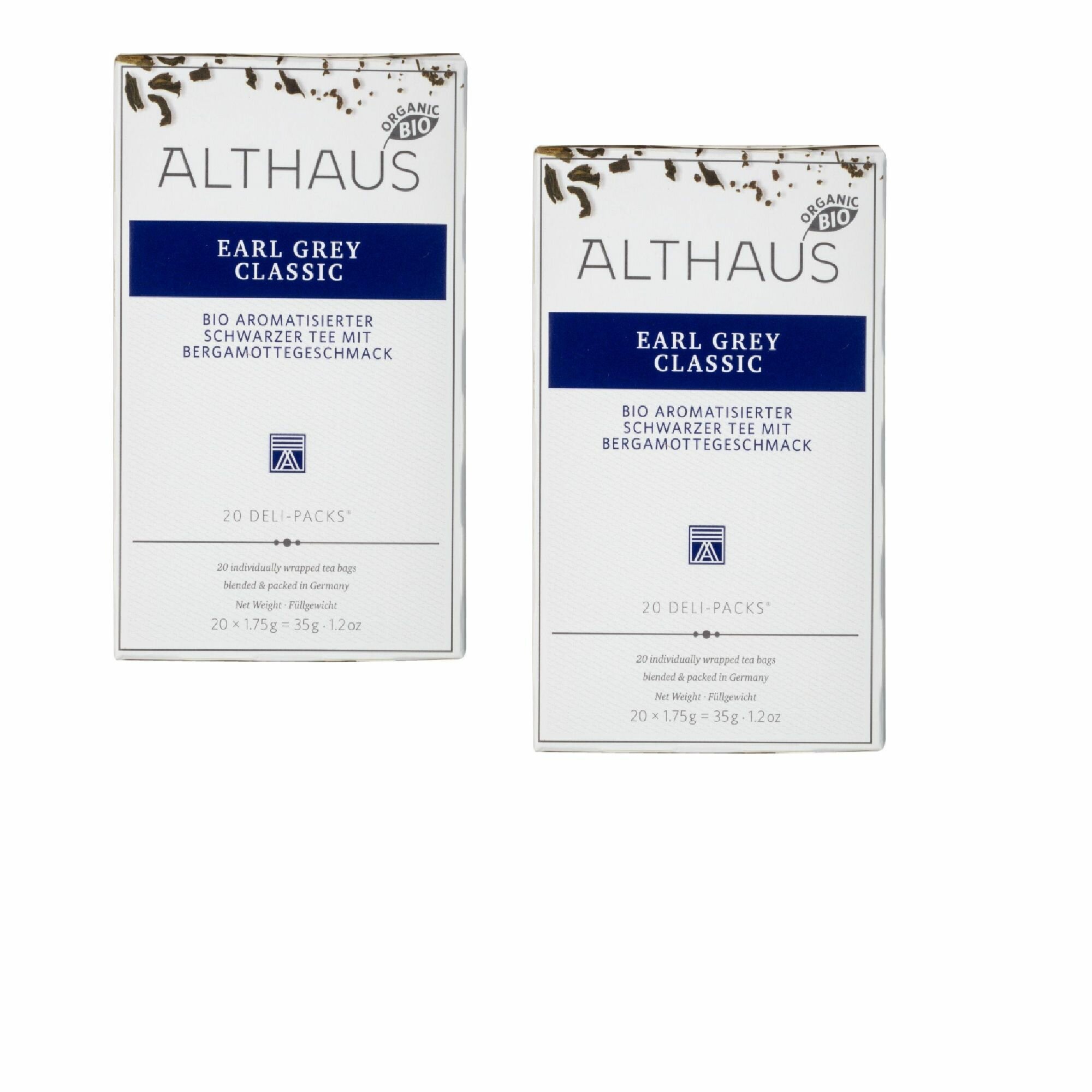 Althaus Чай черный в пакетиках Bio Earl Grey Classic 20 пакетиков x1,75гр, 2 уп.