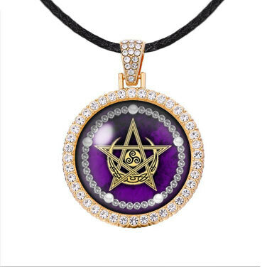 Амулет Лунный пентакль, цвет светлое золото