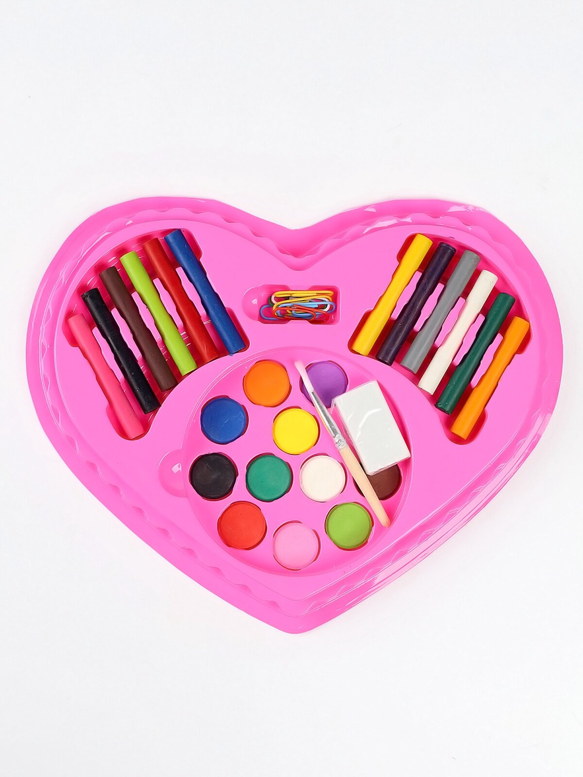 Набор для рисования, "Сердце" краски, мелки, 20 см, Школа талантов