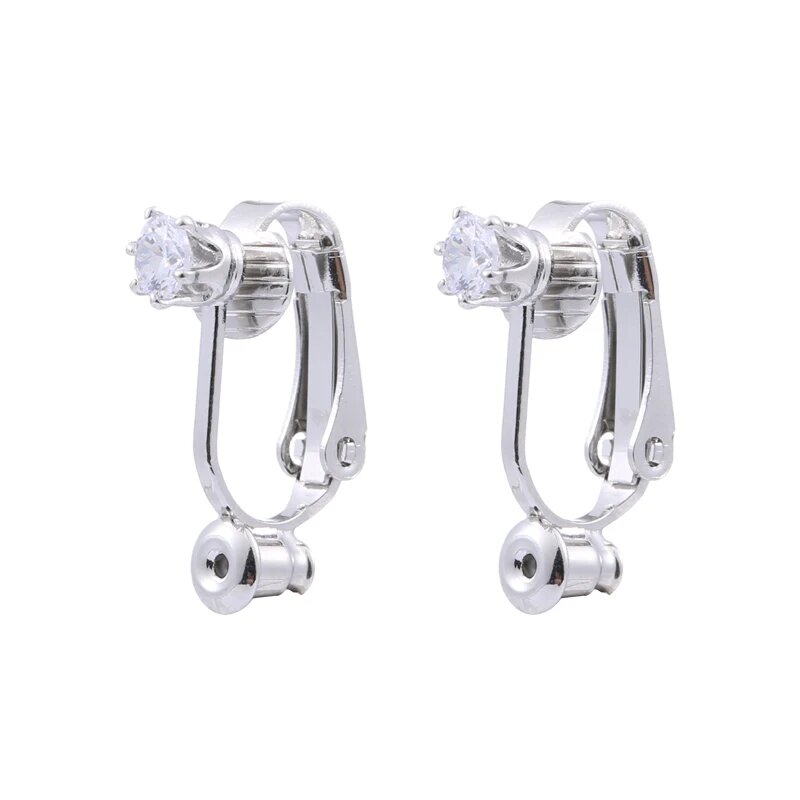 Серьги-клипсы UNNAIER, металлические, Серебряный, F13-Steel color-2PC