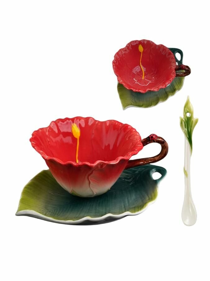 Чашка кофейная "Керамическая кофейная чашка Fuso в форме цветка", 180 мл, 1 шт