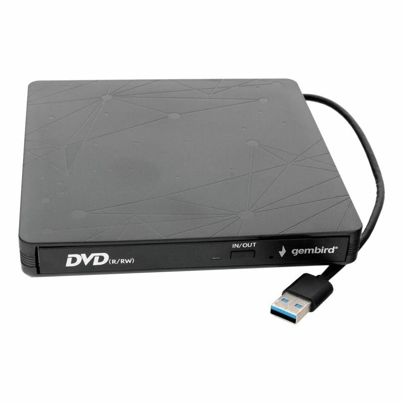Привод DVD Gembird Пластик, черный, USB 3,0