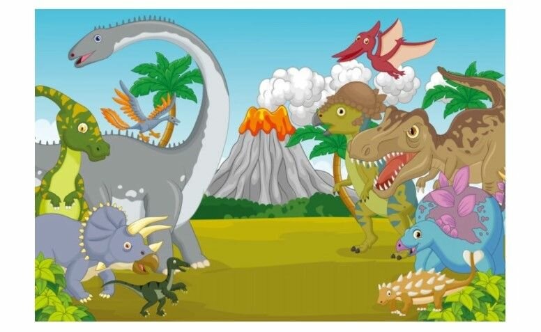 Фотозона "В стране динозавров" 180х120 см, виниловая, для праздника