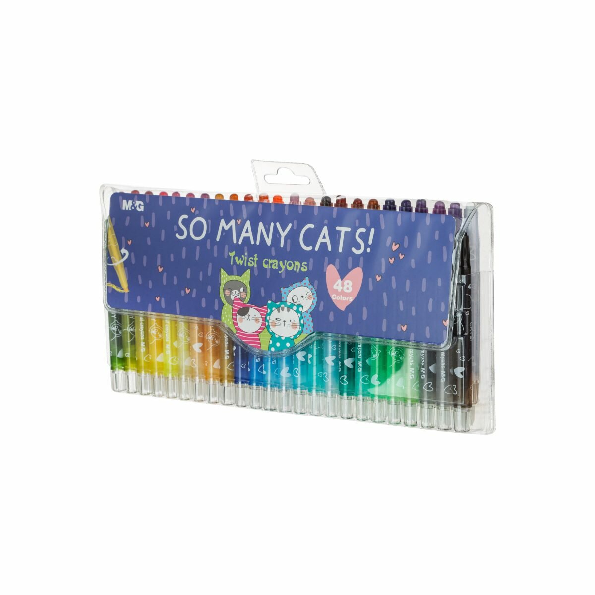 Мелки восковые 48 цветов M&G (L=110мм, круглые, выдвижной механизм) (1773923)