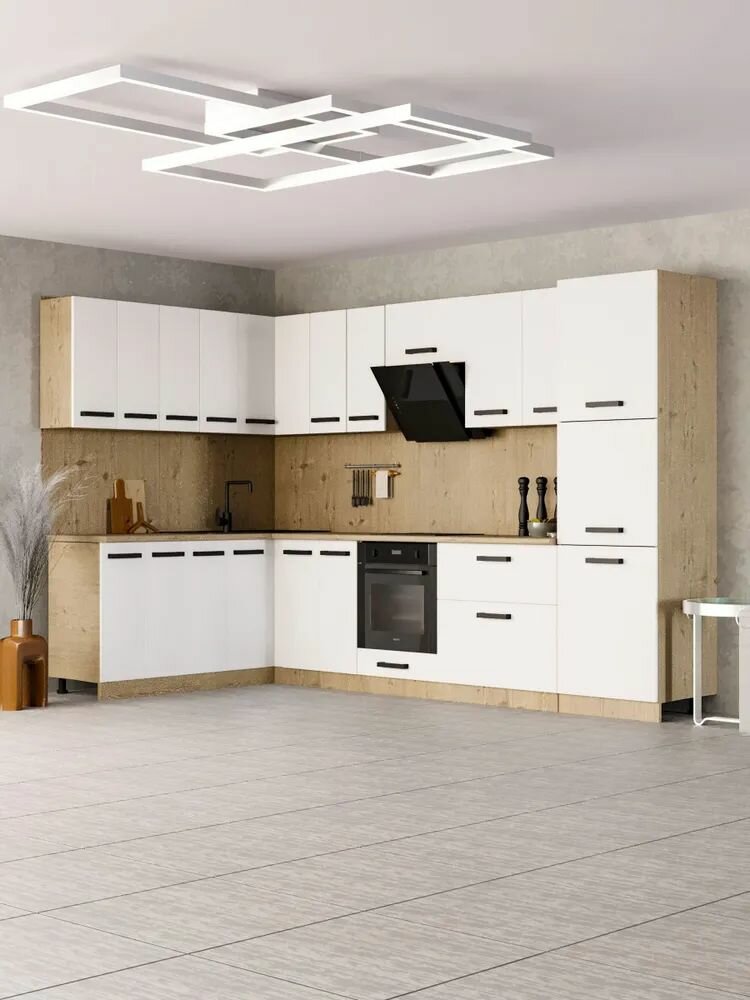 Пасадена Кухонный гарнитур, ЛДСП, 340х180х214 см, Стендмебель