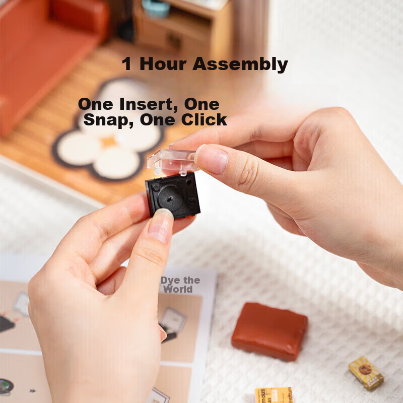 Rolife Super World Living Room DIY Dollhouse Building Blocks Toy, Assembly 3D Puzzle, Adult Women's Day Gift