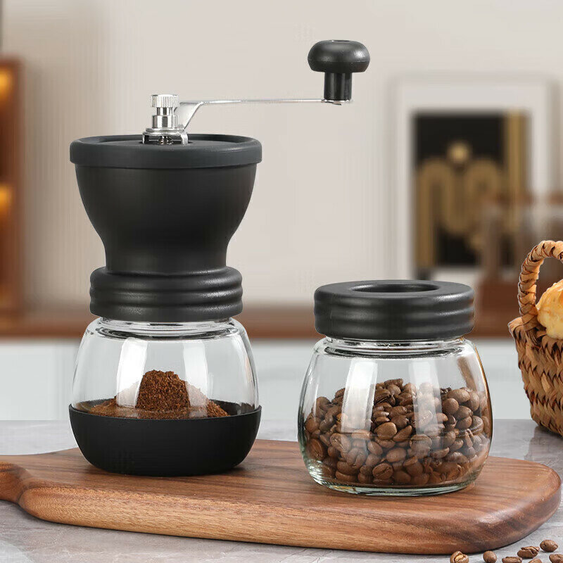 Mongdio Hand-Crank Coffee Grinder, Coffee Bean Grinder, Manual Coffee Grinder, Grinding Machine with Dual Bearings