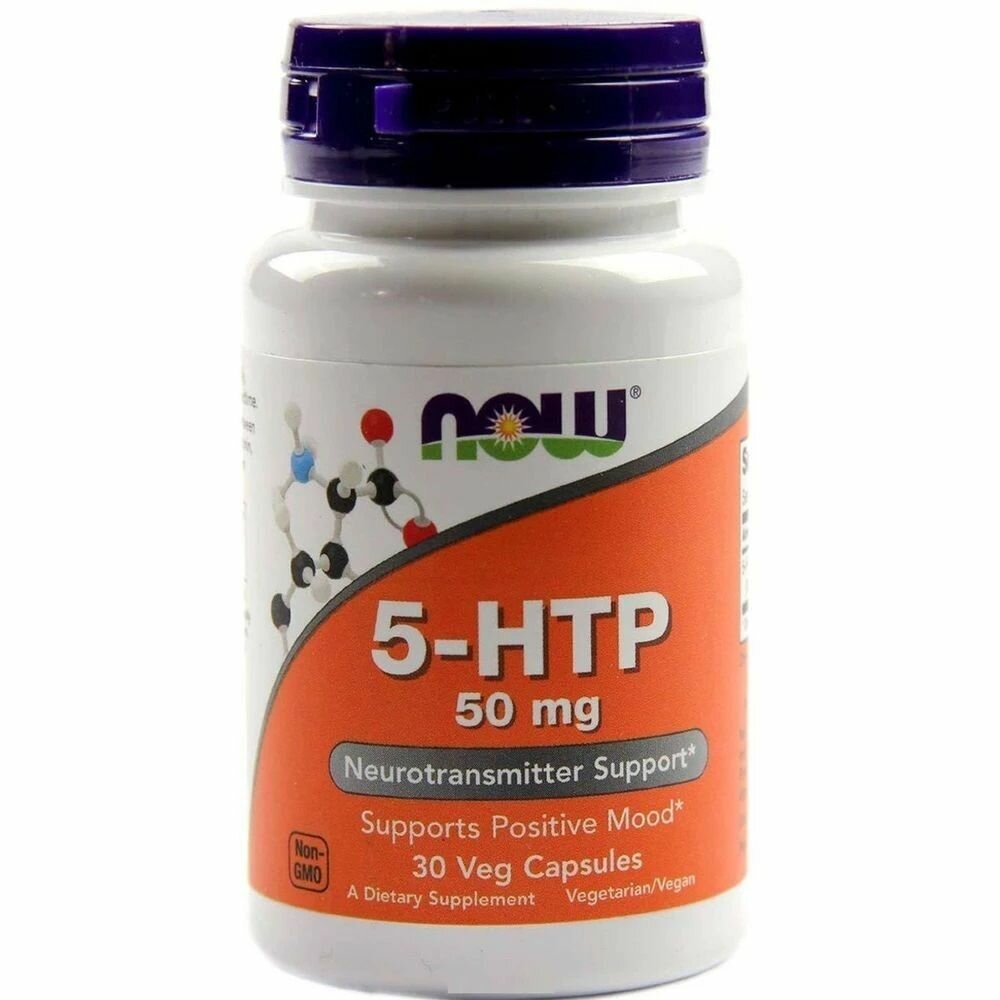 NOW 5-НТР (L-5-гидрокситриптофан), 5-HTP IL-5-Hydroxy- Tryptochan, капсулы, 30 шт.