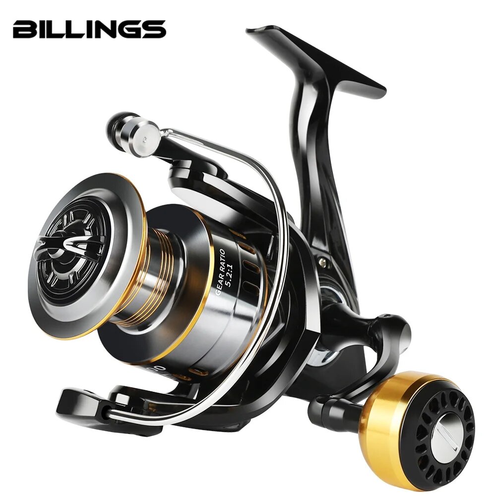 Катушка для рыбалки, металлическая шпуля 5.2:1/4.7:1 14 шарикоподшипников Катушка для ловли карпа, HE1000-7000, спиннинг