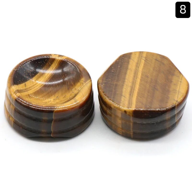 Хрустальный шар на подставке из агата Коричневый, Tiger Eye Stone