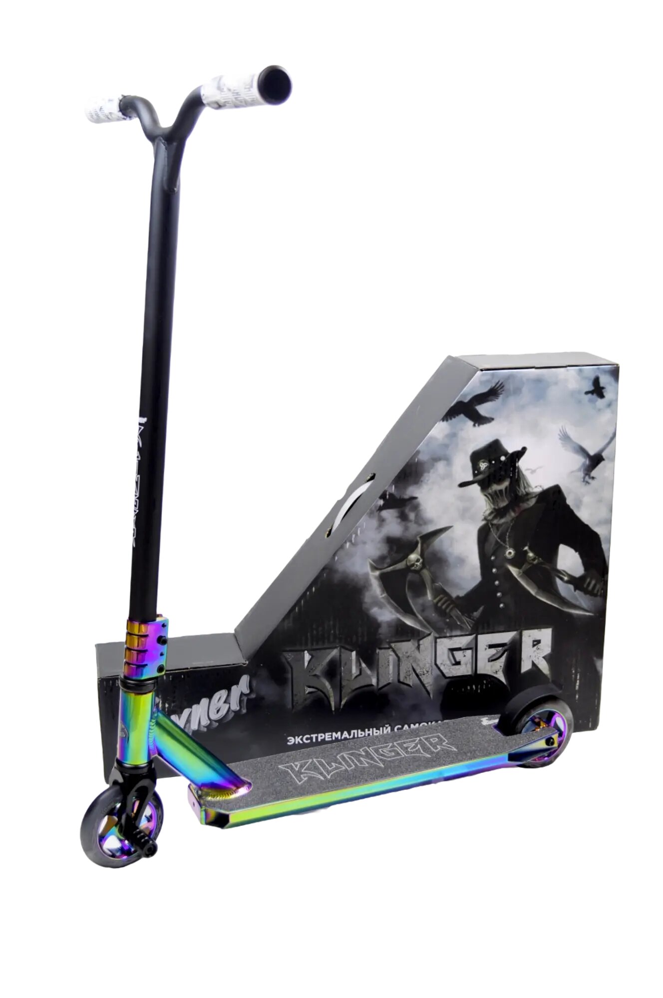 Самокат Haevner KLINGER 2024 неохром, HIC, 110мм, AL, пега