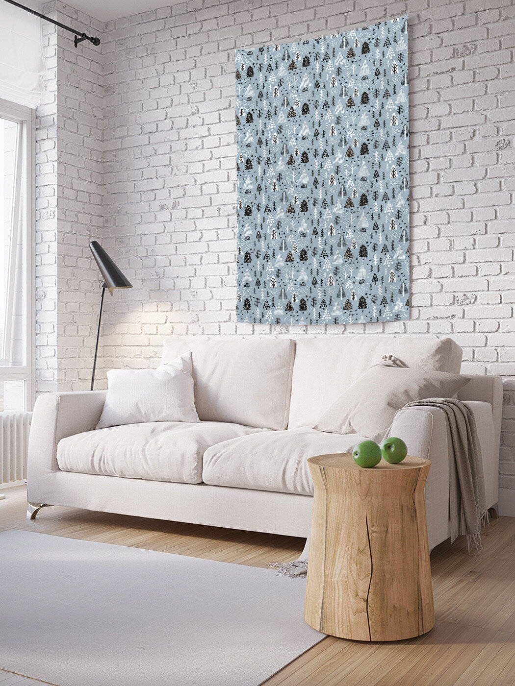 Вертикальное фотопанно на стену JoyArty "Абстрактный еловый лес", из ткани, 100х150 см