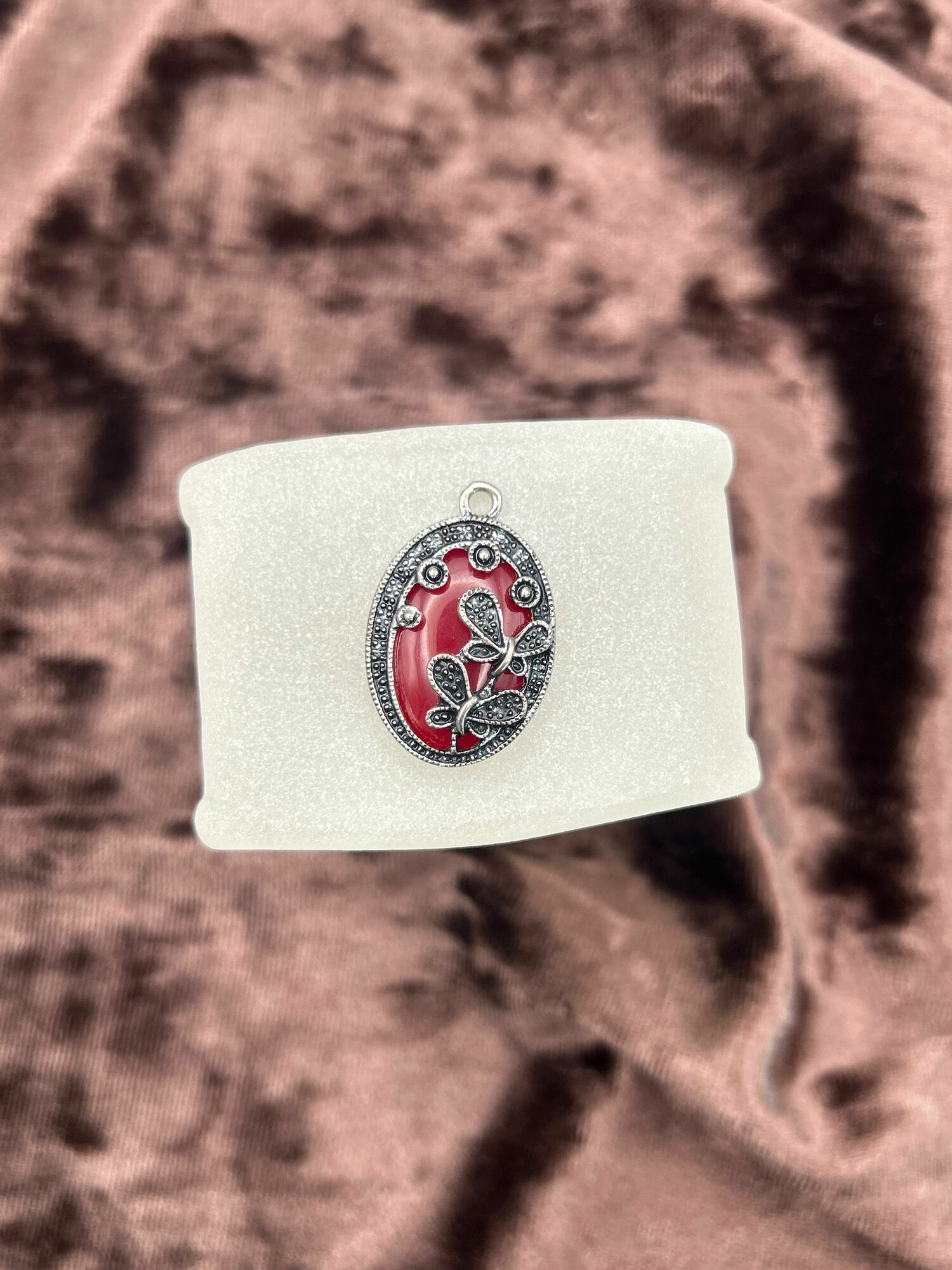 Винтажный мельхиоровый кулон подвеска, смальта