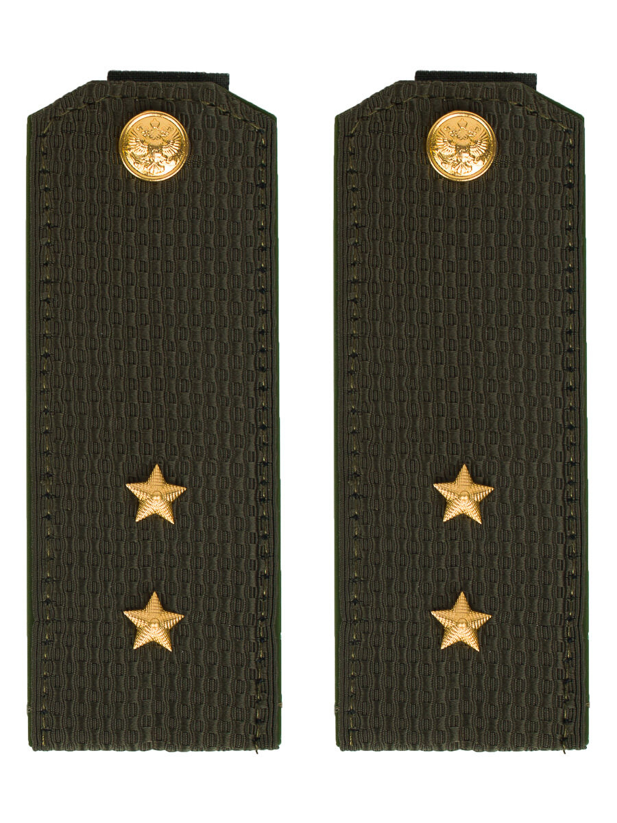 Погоны МО общевойсковые на китель зеленые звание Прапорщик Пластик
