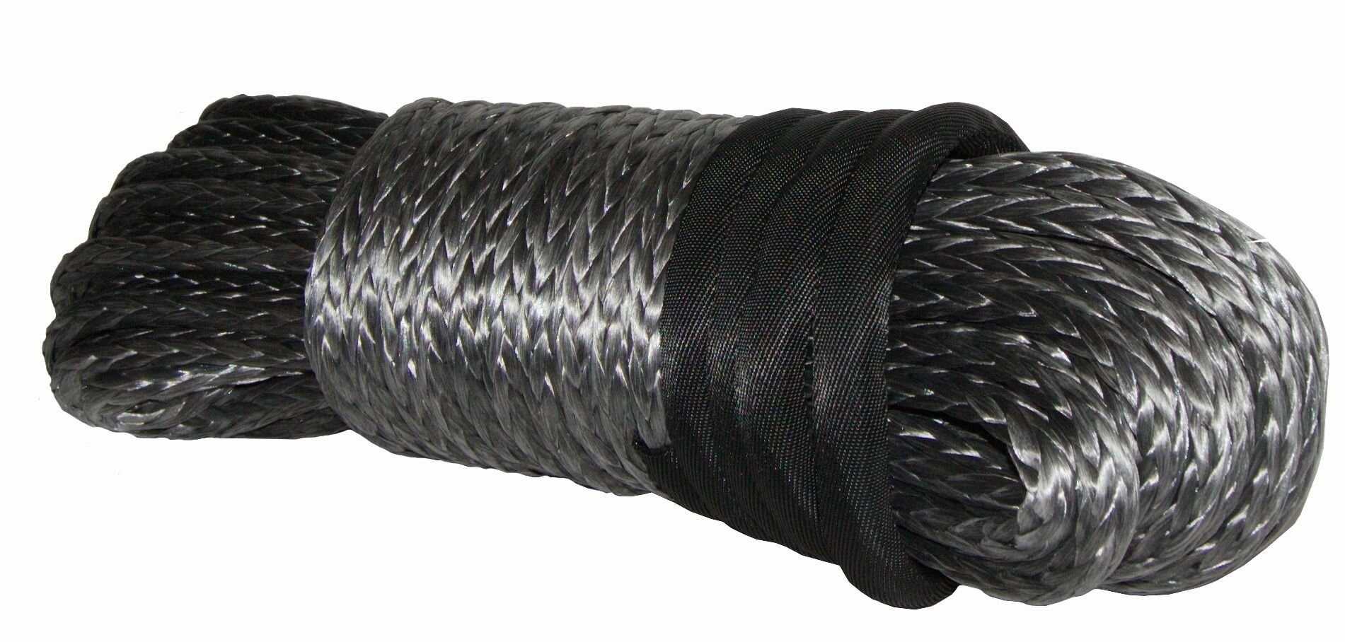 Трос лебедки синтетический с коушем 12 мм х 28 метров, 14 тонн (серый)