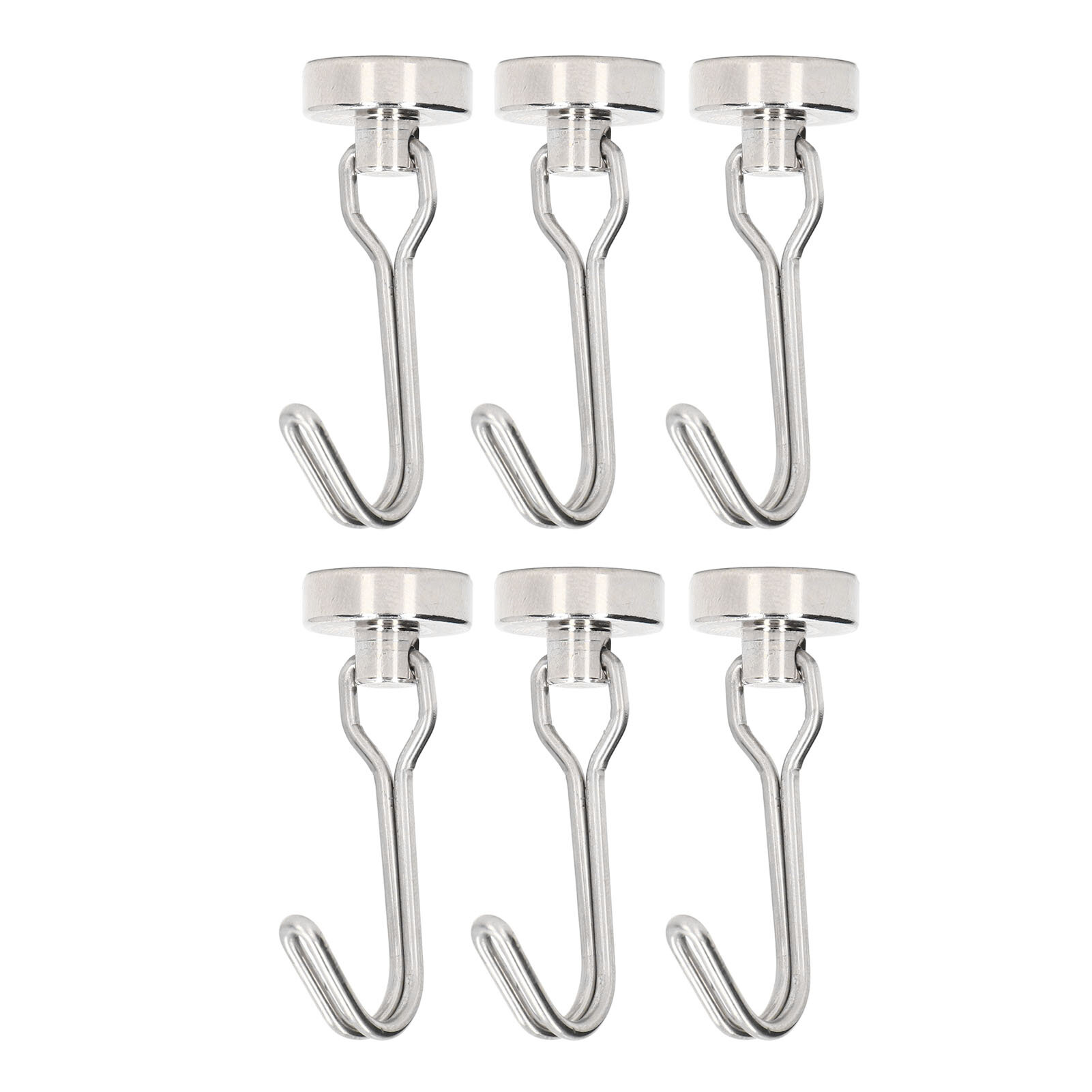 6 шт. поворотных магнитных крючков, маленькие, легкие, устойчивые, для организации пространства, установка, вес от 0 до 5 кг, никель.
