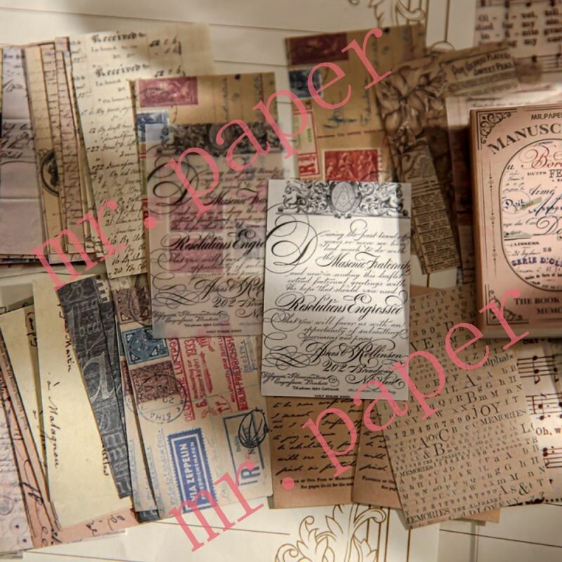 Бумага для скрапбукинга Mr.Paper ретро-стиль, 100 листов, двухслойная для декора блокнотов, альбомов и DIY-проектов