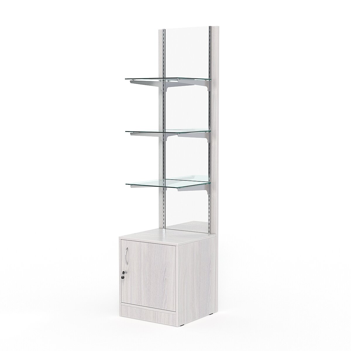 Стеллаж "астерия" №12, задняя стенка Зеркало, Ясень Анкор светлый - U31104