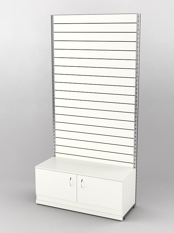 Пристенная торговая система "Bazic" №2 с задней стенкой Э/П и тумбой Т-21 (1200мм), Белый