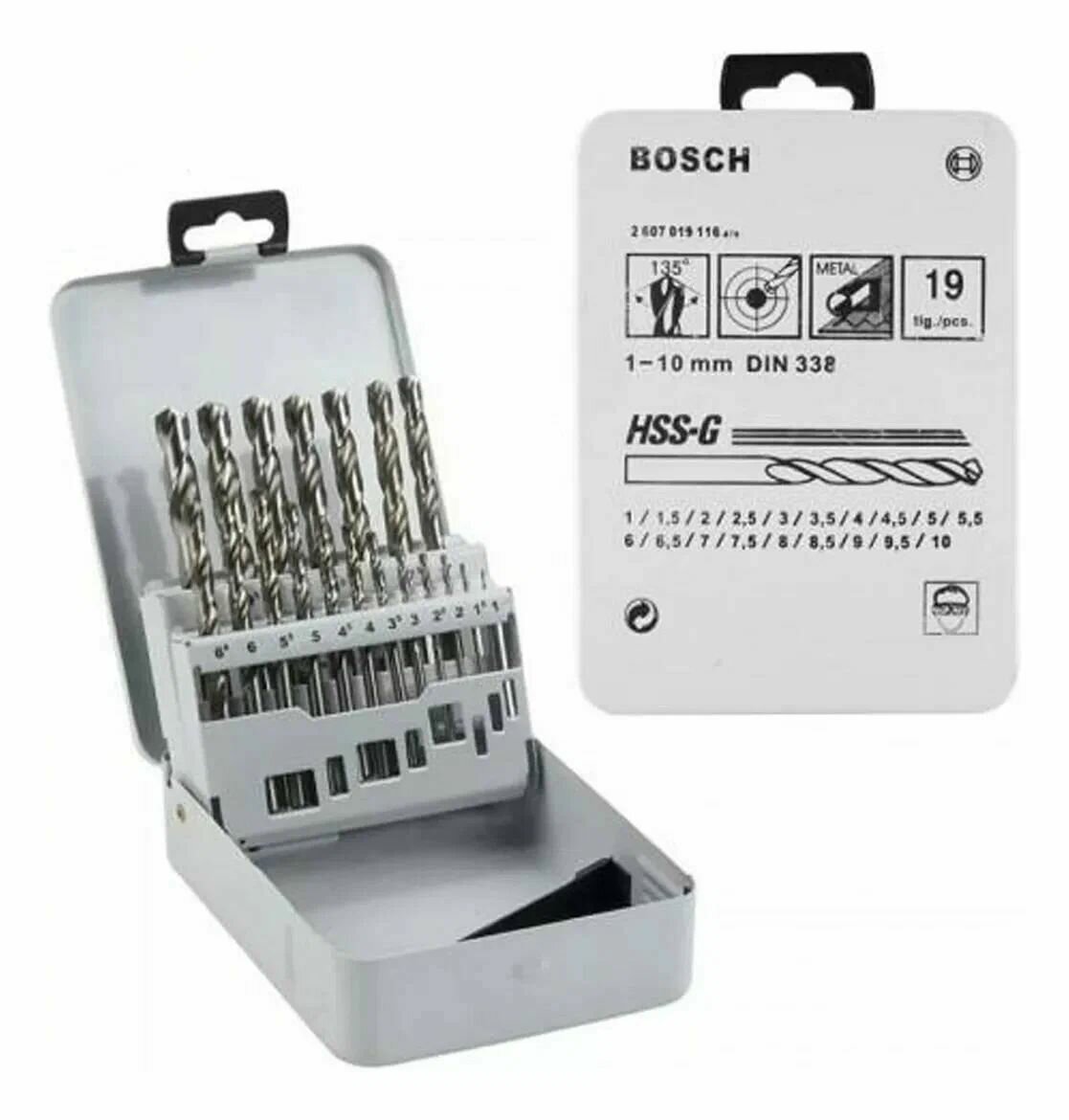 Набор сверл по металлу HSS Bosch PointTeQ ProBox, 19 шт.