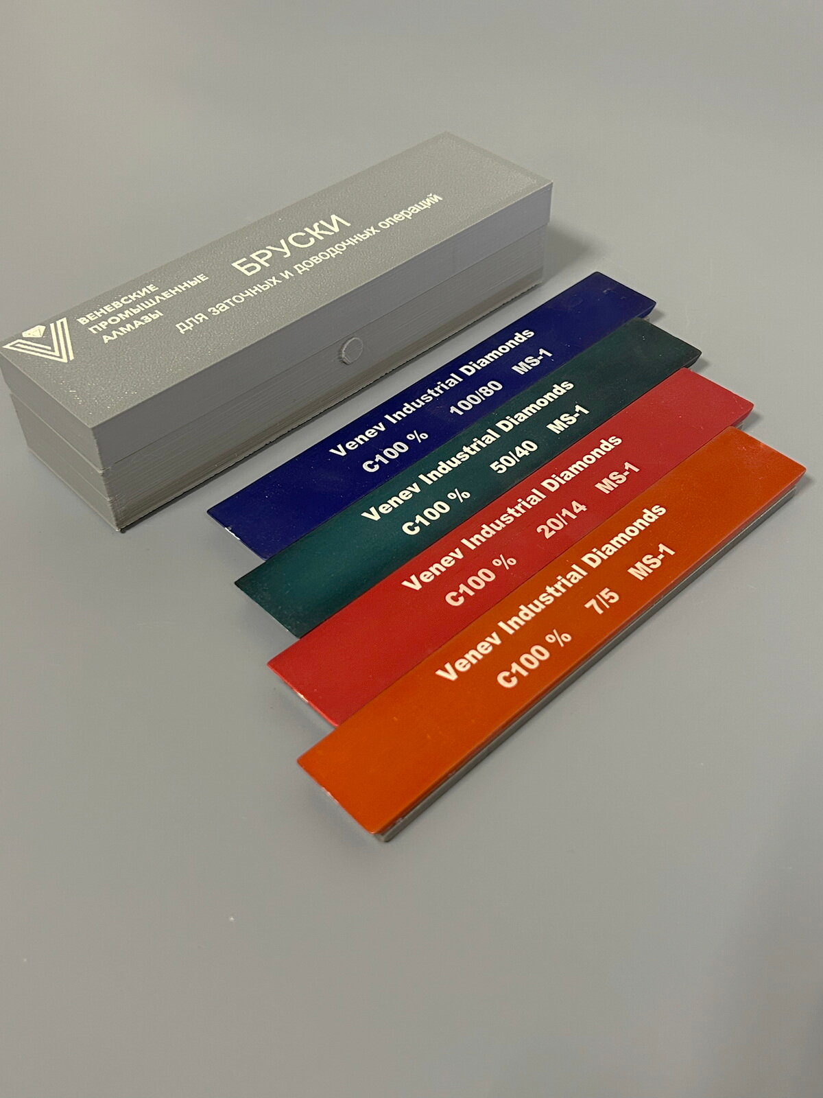 Набор алмазных брусков VID, MS-1, C100%, COLOR, в боксе 4 шт