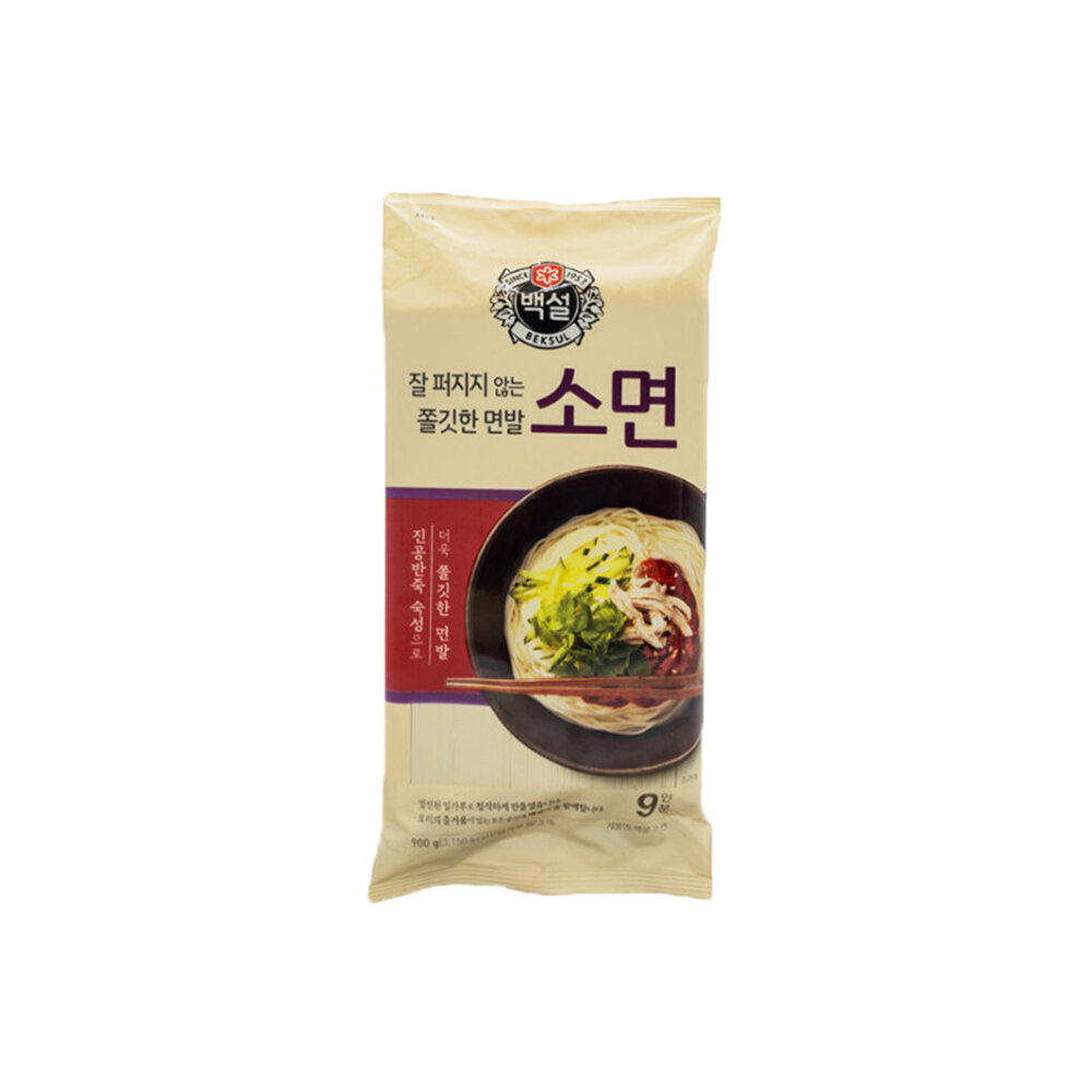 Лапша пшеничная CJ Beksul тонкая Сомен для кукси 900 г, Южная Корея