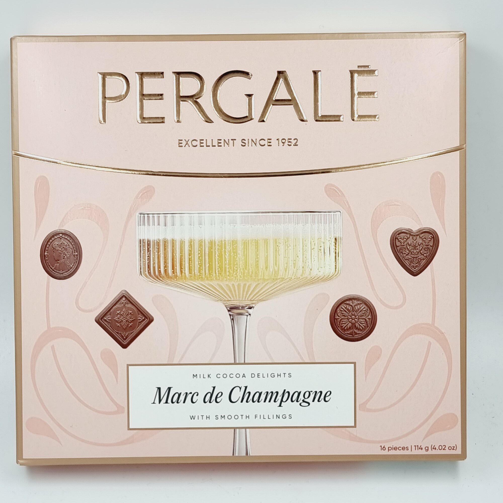 Набор шоколадных конфет PERGALЕ Marc de Champagne, 114 г (из Литвы)