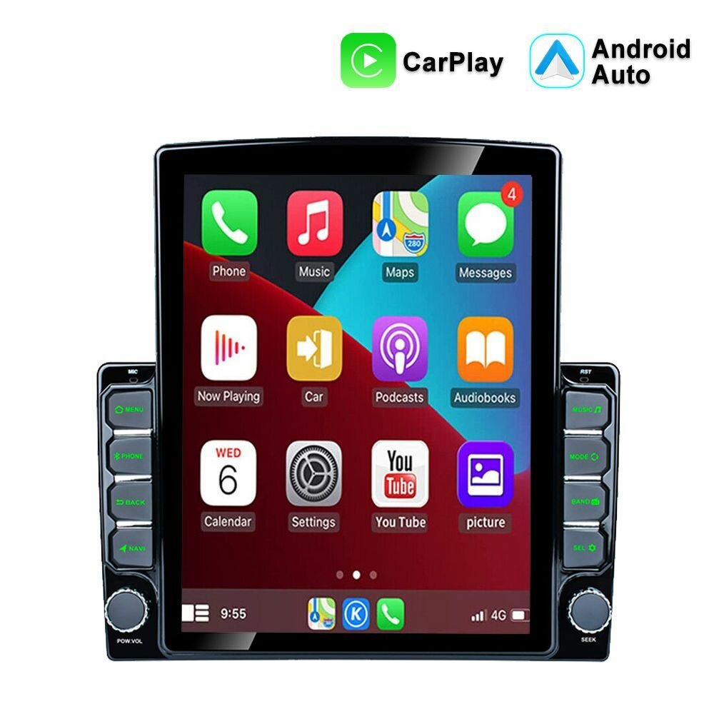 9.7-дюймов Магнитофон в машину Android Carplay с сенсорным экраном/Автомагнитола WI-FI, Bluetooth, GPS-навигация, MP5-плеер