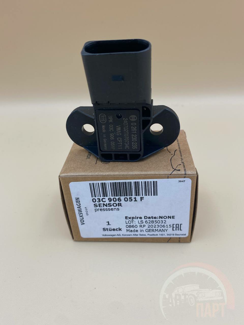 Датчик давления воздуха Passat Rapid Polo Sedan 10 Octavia A7 1.6i VAG ALL - арт. 03C906051F