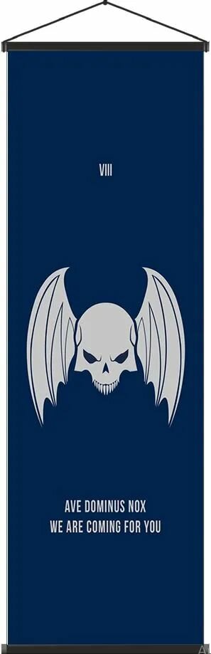 Вертикальный штандарт флаг легиона Повелители Ночи Космодесант Астартес Warhammer 40000, шёлк, 50х150 см