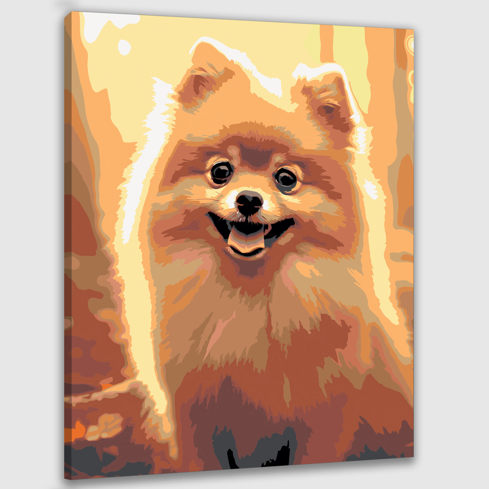 Картина по номерам 40x50 см, померанский шпиц, высокое разрешение, очарование, привлекательность, глубина резкости